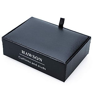 Crystal Cufflinks and Studs Sets for Men's Tuxedo Shirts with Gift Box - One Pair Cufflinks with 6 pcs Studs - Blue