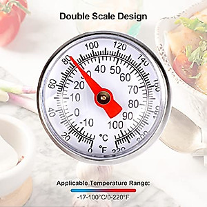Instant Read Meat Thermometer for Grilling, Hawgiman Cooking Thermometer with 6IN Probe-Food Thermometer for Meat, Milk, Tea, Coffee, Drinks-Instant Read Thermometer