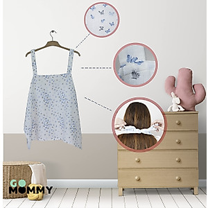 Go Mommy Muslin Nursing Cover for Baby Breastfeeding, Breathable 100% Cotton Breastfeeding Cover for Mother Nursing Apron, Multi-use Carseat Canopy