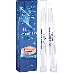 Teeth Whitening Pen, Instant Teeth Whitener, Effective Teeth Whitening Gel, Painless for Tooth Whitening, Perfect Sensitive Teeth Whitening Product, Travel Friendly, Natural Mint Ingredient- 2Pcs
