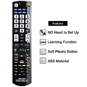 Gvirtue Universal Remote Control ARC-8in1 for Samsung, Vizio, LG, Sony, Sharp, Panasonic,Toshiba, Philips LCD LED 3D Smart TVs
