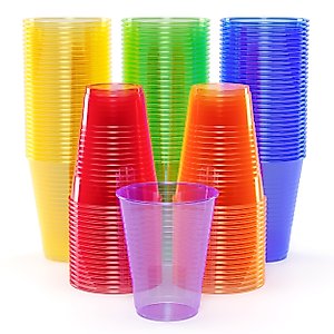Exquisite Blacklight Party Glow Cups - 120 Pack 12 Oz - Assorted Colors - Disposable Cups For Party - Blacklight Reactive Glow In The Dark Cups For Birthday Party - Food Safe - Neon Cups