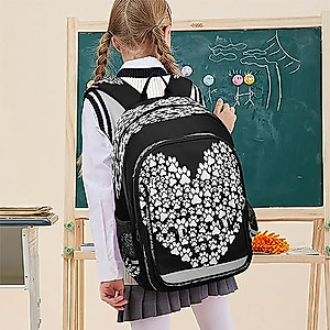 ALAZA I Love Dog Paw Print 17 inch School Backpack for Kids Girls Boy for Elementary Middle High School Students