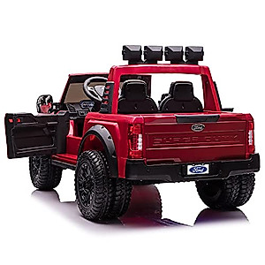 Moderno Kids Ford F450 2 (Two) Seater 24V Power Children Ride-On Car Truck with R/C Parental Remote Control + EVA Foam Rubber Wheels + Leather Seat + Bluetooth MP3 FM Radio Music Player + LED Lights