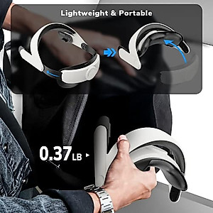 Head Strap with Battery Pack for Oculus Quest 2, MEYIN 3350mAh Fast Charging VR Power, Adjustable Strap and Ear Muffs Accessories for Quest 2, Enhanced Support & Gaming Immersion