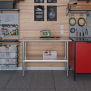18" x 48" Stainless Steel Work Table | AmGood Metal Kitchen Food Prep Table NSF