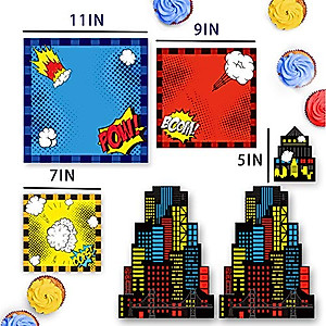 Superhero Party Supplies Cake Stand Superhero Party Favors Cupcake Stand for Kid's Birthday Party Decorations+ Masks