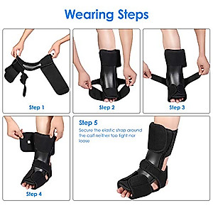 Healifty Plantar Fasciitis Night Splint Foot Support Brace Adjustable Foot Stabilizer Unisex Fits for Right or Left Foot ankle brace