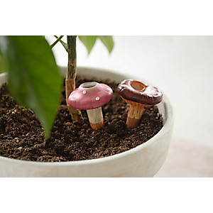 VYV Wellness LLC Self-Watering Terracotta Mushroom Planters - Automatic Plant Waterers for Potted & Hanging Plants - 6 Pack