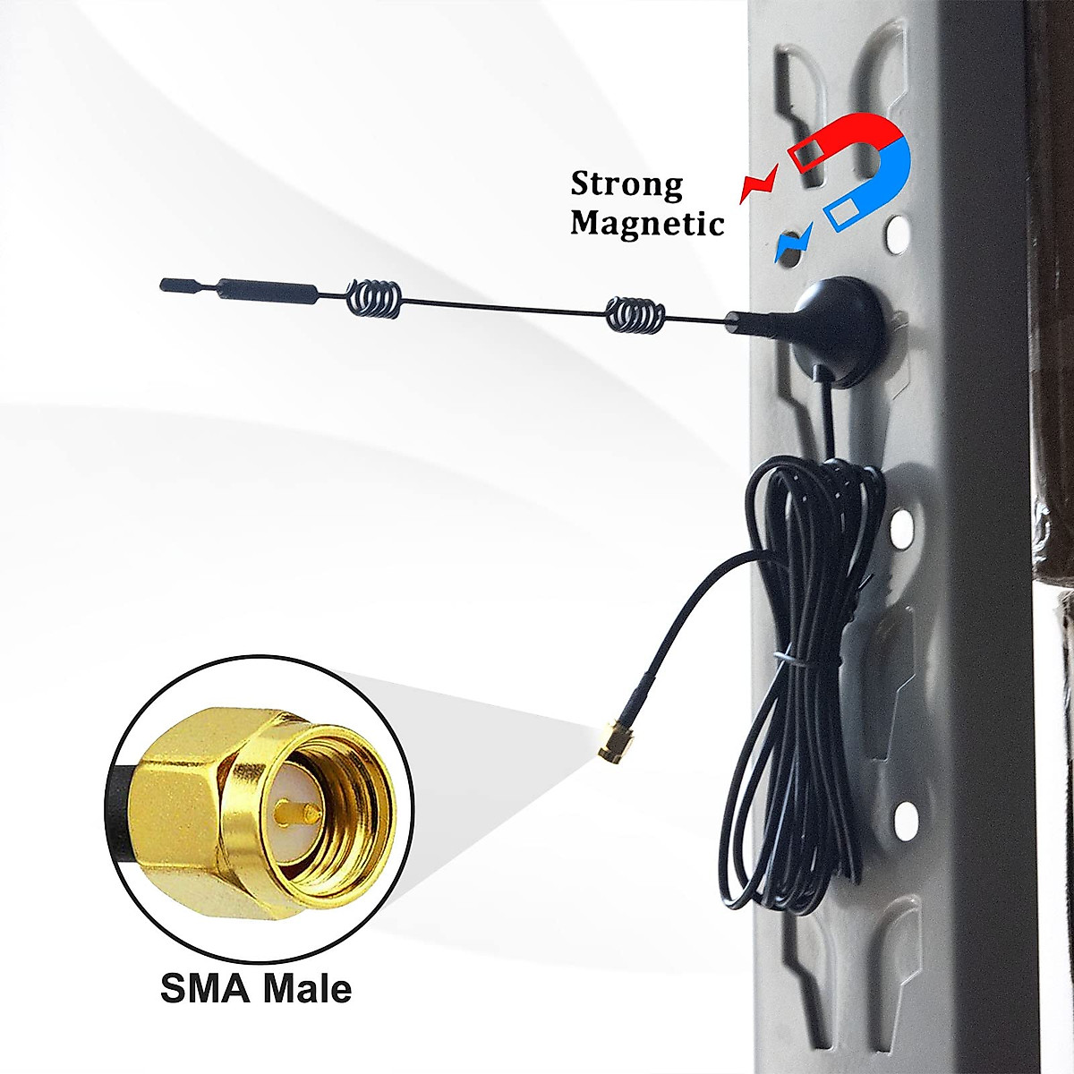 Dual Band WiFi Antenna 2.4GHz 5GHz 5.8GHz 9dBi Magnetic Base MIMO SMA Male Antenna for WiFi Router Wireless Router Gateway Network Card USB Adapter Security IP Camera Pack of 2