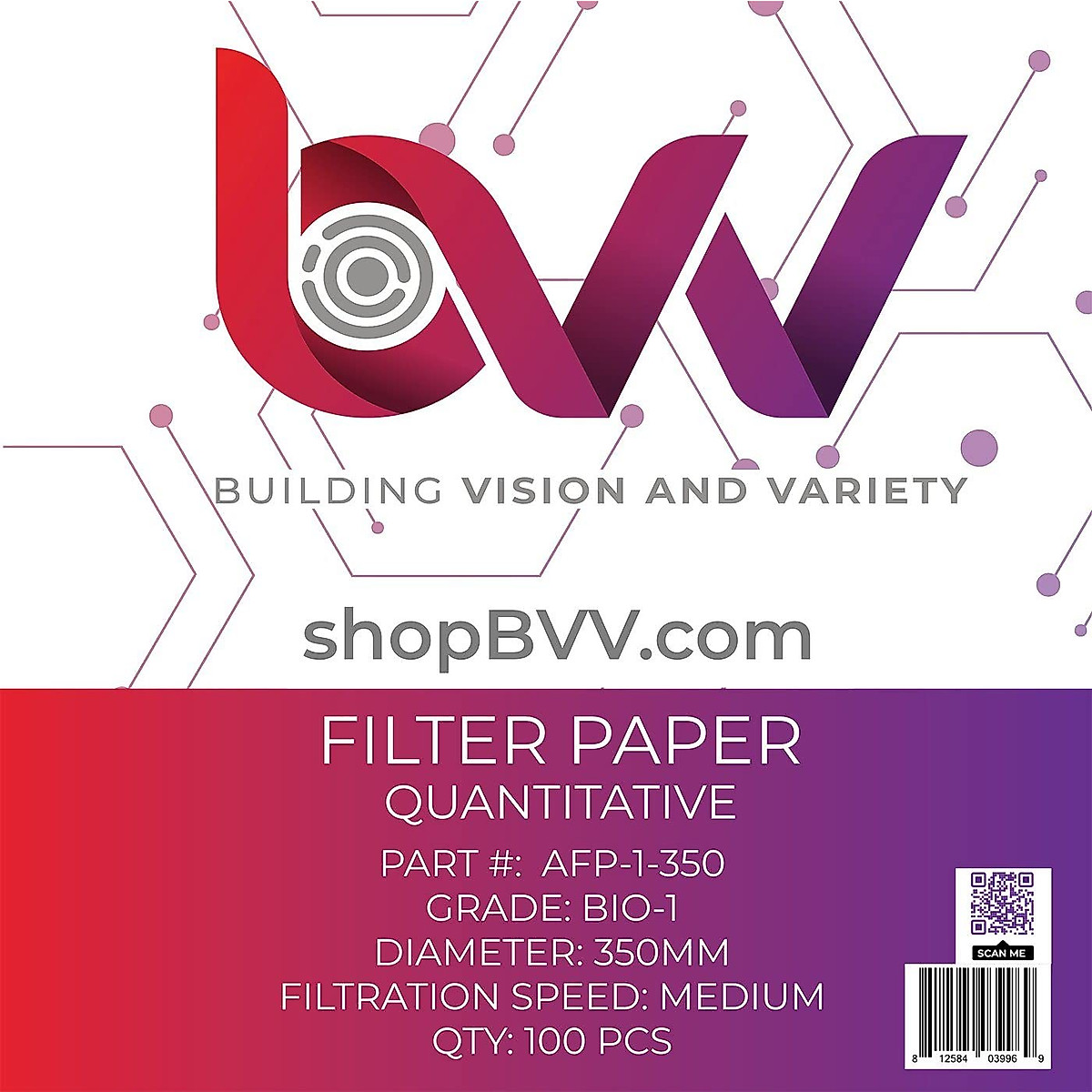 BVV Ashless Filter Papers - 350MM - Quantitative-Grade 1 - Medium - 11um