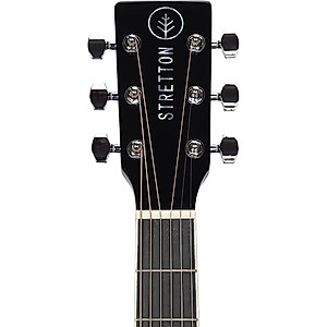 Stretton Acoustic Guitar Full Size Dreadnought 41 Inch Steel String Package D1 - Includes Everything a Beginner Needs To Get Started Playing Guitar - Black