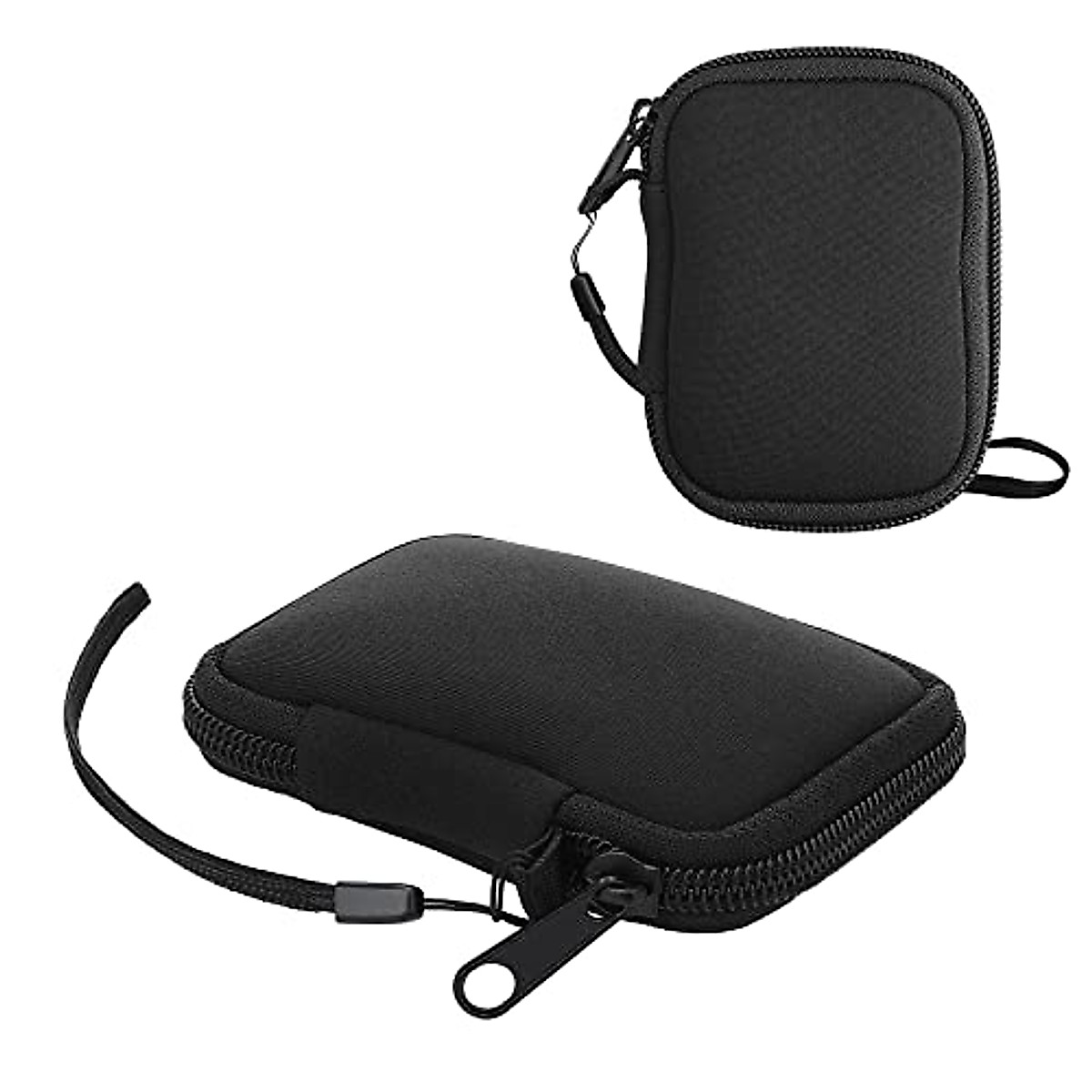 kwmobile Neoprene Case Compatible with in-Ear Headphones - 2.3 x 3.5 inches (6 x 9 cm) Case with Zip - Black