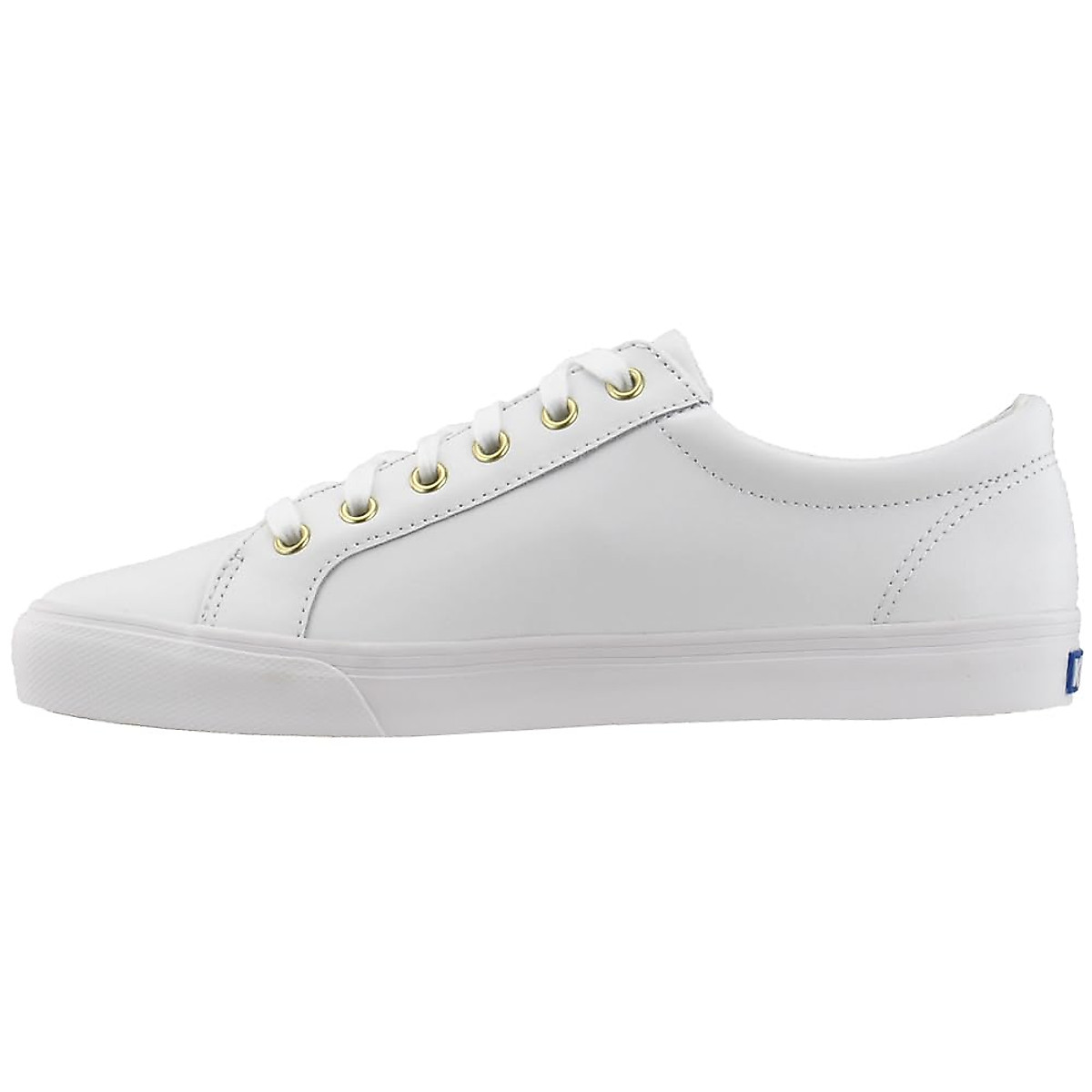 Keds womens Jump Kick Leather Sneaker, White/Gold, 9.5 US