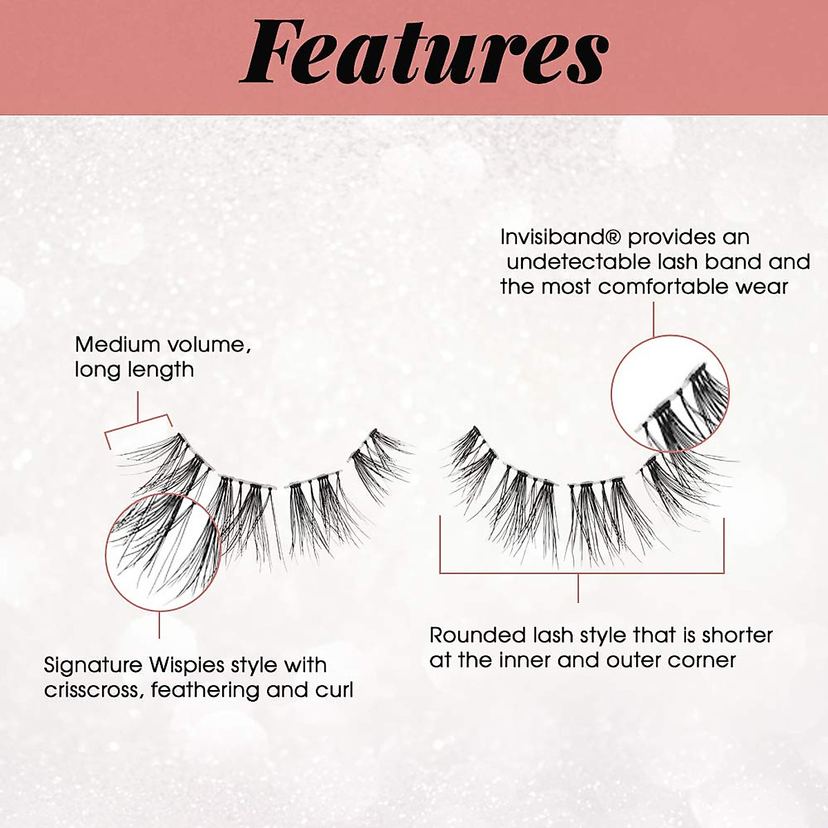 Ardell Pre-Cut False Lashes Demi Wispies with Free DUO adhesive, 4 packs