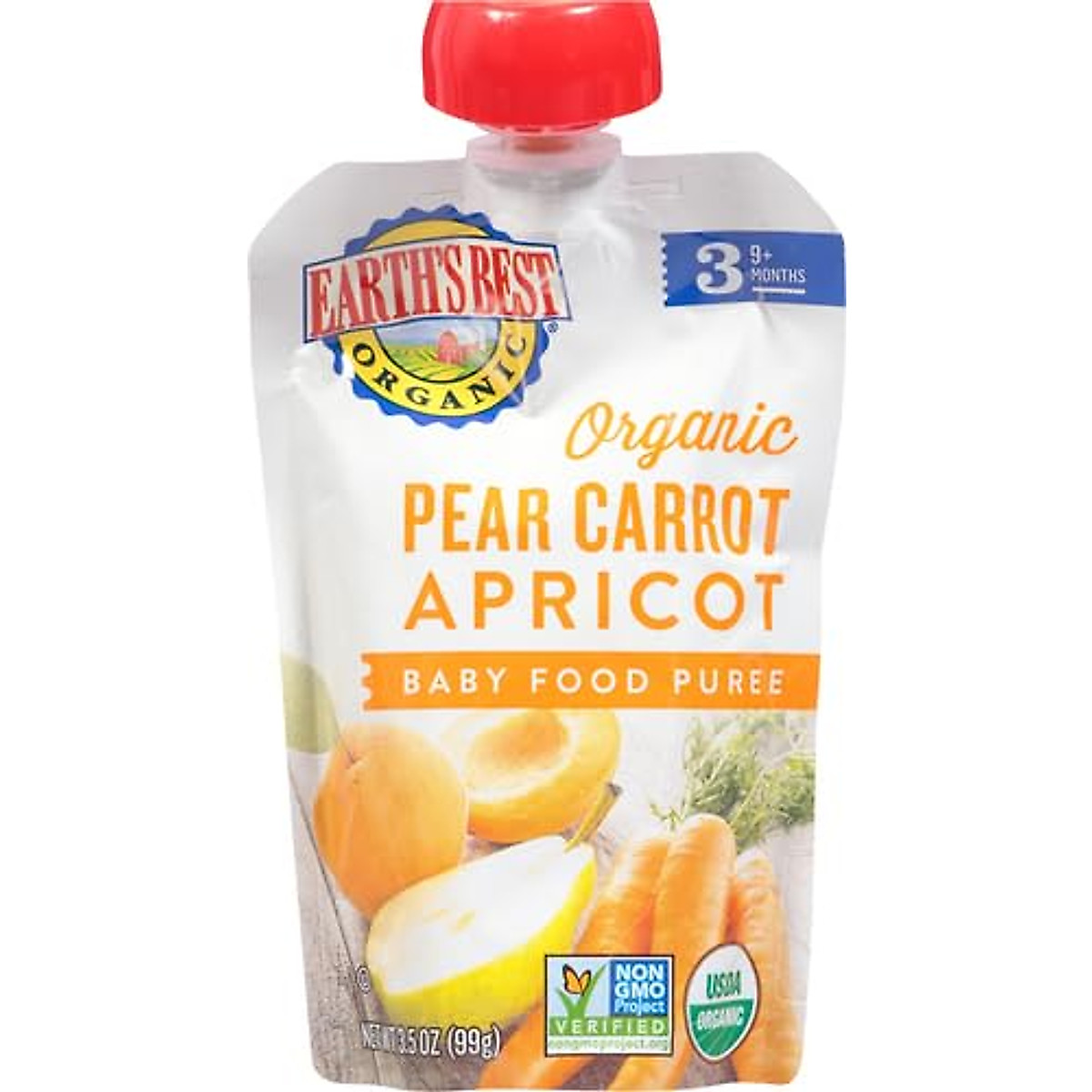 Earth's Best Pear Carrot Apricot Organic, 4.2 Oz Pouch