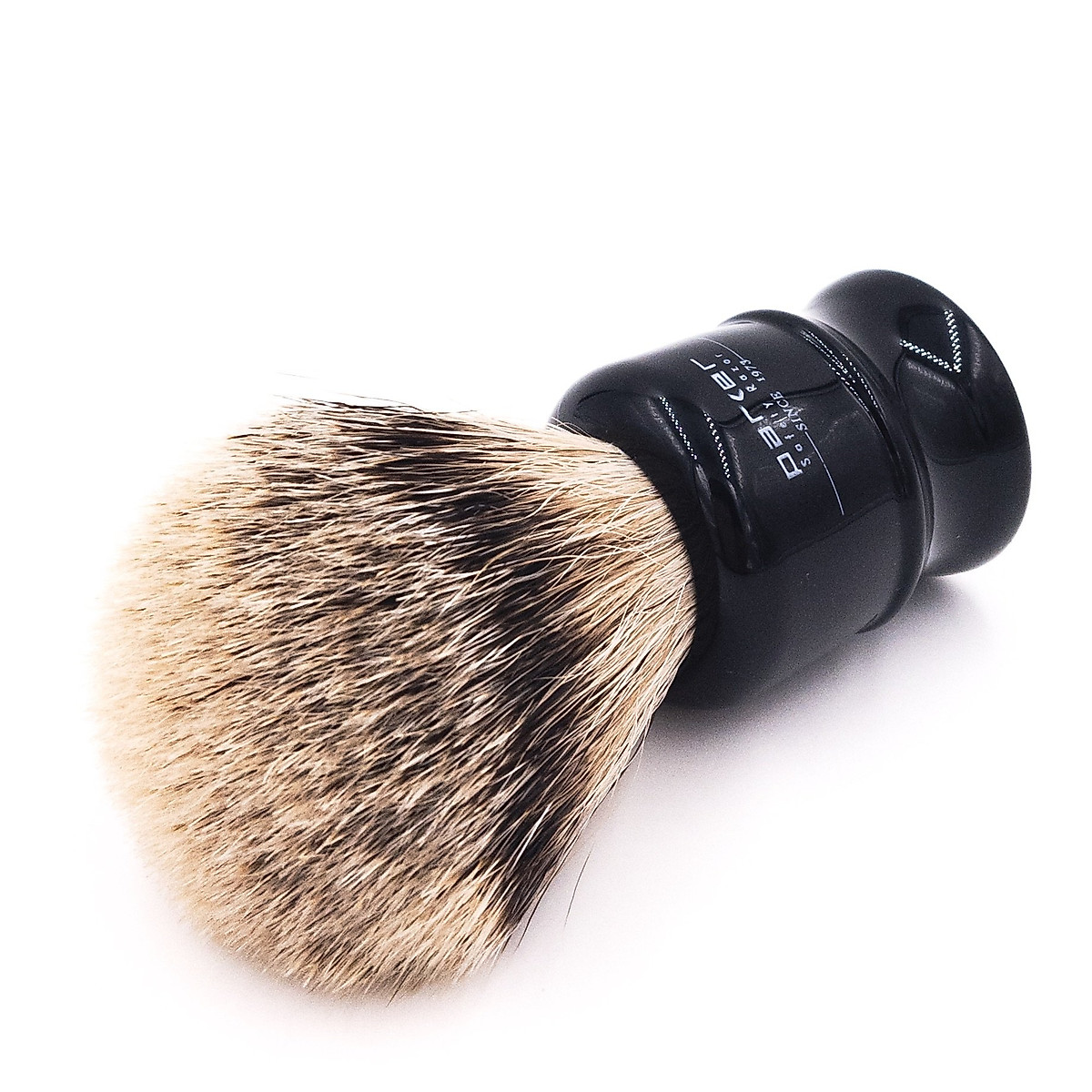 Parker,100% Silvertip Travel Shave Brush with Case, Black - Also Great for Everyday Use!