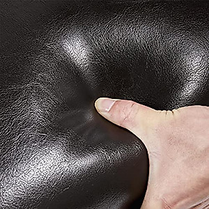 Yaheetech Dining Chairs with Waterproof Leather Surface and Rubber Wood Legs Modern Style Tufted for Kitchen Living Room Bedroom Lounge, Set of 2, Brown