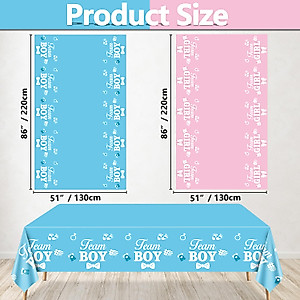 4Pcs Gender Reveal Tablecloths - Gender Reveal Decor Boys or Girls Table Coves Rectangular Pink and Blue Tablecloth Gender Reveal Ideas for Boy or Girl Party Supplies, 51 x 86.6 Inch (Gender Reveal-2)