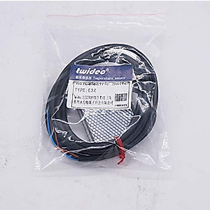 Twidec/ 0-2M Adjustable Indoor Wall Mounted Photoelectric Beam Sensor NPN (NO Or NC Switchable) photoelectric Sensor Switch Proximity Switch 2m line Cable Induction with Reflector Panel E3Z-R61-Z-G