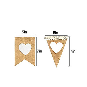 2 Set Bride to be Banner and Heart Banner Rustic Burlap Bunting Banner for Bridal Shower, Bachelorette Party Decorations