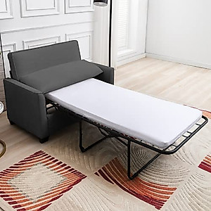 linor Pull Out Sofa Bed,2-in-1 Sleeper Sofa with Folding Foam Mattress, Modern Sofa Sleeper, Pull Out Couch Sofa Bed for Small Space/Living Room/Apartment (Dark Grey, Single)