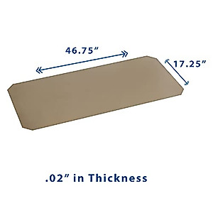 Seville Classics Heavy Duty Fitted Liners Water-Resistant Protector Mat, Non Adhesive for Wired Shelves, Office, Kitchen, Garage, 48" x 18" Shelf (2-Pack), Semi-Transparent Taupe