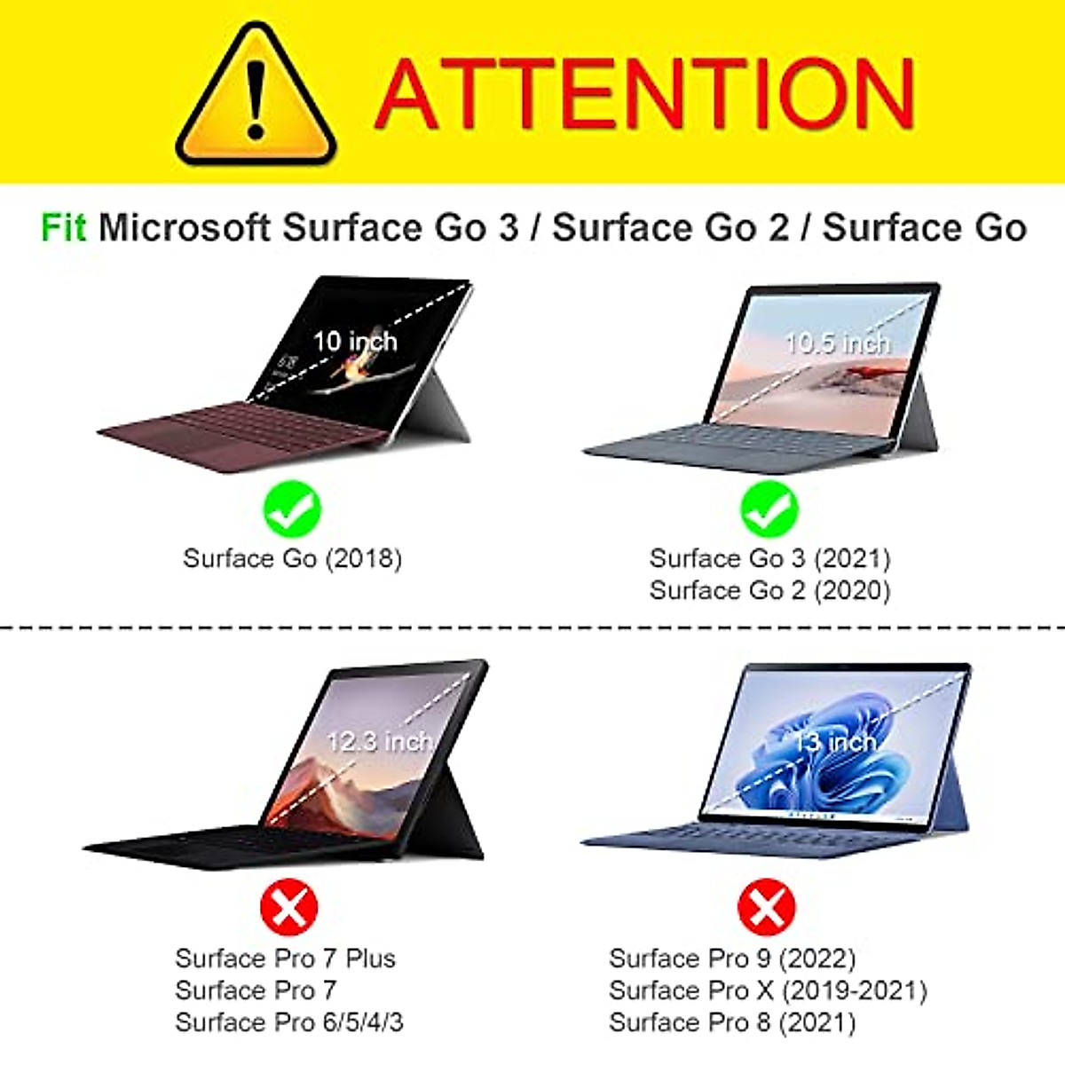 Fintie Case for Microsoft Surface Go 3 2021 / Surface Go 2 2020 / Surface Go 2018 10-inch Tablet - Multiple Angle Hard Shell Business Cover, Compatible with Type Cover Keyboard (Composition Book)