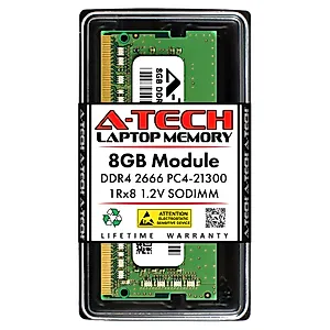 A-Tech 8GB RAM Replacement for Dell SNPHYXPXC/8G, A9206671, HYXPX, 0HYXPX | DDR4 2666MHz PC4-21300 1Rx8 Non-ECC SODIMM Laptop & All-in-One Single Memory Module