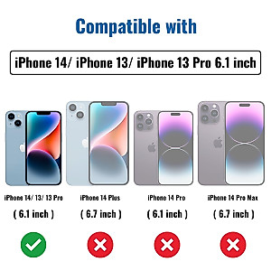 NEEPART 4 Pack Tempered Glass Screen Protector for iPhone 14/ iPhone 13/ iPhone 13 Pro [6.1 Inch], Sensor Protection, 9H Tempered Glass Film, Anti-Scratch, Case Friendly, Easy Installation, Bubble
