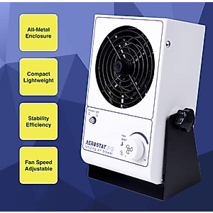 Ionizing Air Blower Fan Ion Anti-Static Elimination Discharge ESD Blower Fan 110V Ionizer Desktop Fan Eliminator