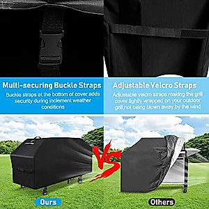Griddle Cover for Blackstone 36" Griddle,Rip-Proof Upgraded Material Flat Top Grill Cover,Waterproof UV and Fade Resistant Grill Cover with Velcro Straps for Camp Chef and More 4-Burner Griddle