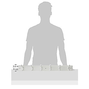 Franklin Brass Heavy Duty Coat and Hat Hook Rail Wall Hooks 6 Hooks, 27 Inches, White/White, RPLR6DJ-PWW-L1