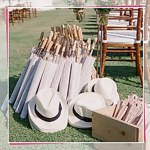 Silkfly 12 Pcs Straw Panama Roll up Hat Wide Brim Straw Panama Hat Summer Beach Hat Straw Sun Hats for Women Summer Sun Hat(Beige)