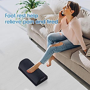 Foot Rest for Under Desk at Work, Double Layer Adjustable Foot Rest for Office, Work, Gaming, Car, Home Office, Ergonomic Memory Foam Foot Stool for All Day Support, Back & Hip Pain Relief (Black)