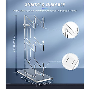 Wedorat Universal 3 Tier Controller Stand and Headset Holder Game Accessories Storage Bracket Gaming Accessories for PS5 PS4 Controller Holder Headset Stand Crystal Clear