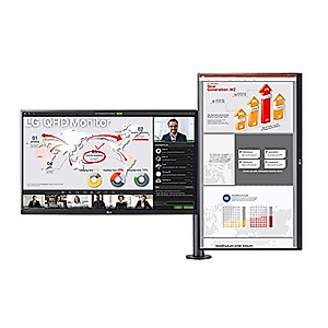 LG 27QP88D-B2 Dual 27” QHD (2560 x 1440) IPS Monitor with Ergo Stand, Daisy Chain via DislayPort, UBS Type-C, Extend/Retract/Swivel/Pivot/Tilt Adjustable