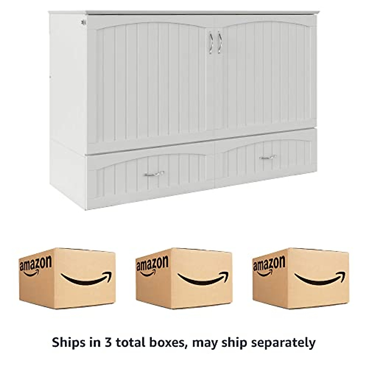 AFI Southampton Murphy Bed Chest with Charging Station, Queen, White