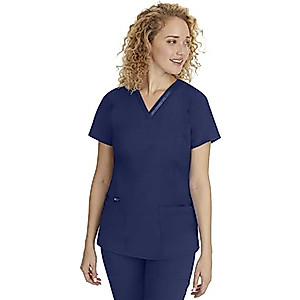 Healing Hands Scrubs Top 3 Pocket V-Neck 2278 Jasmin Womens Scrub Top Purple Label Scrubs for Women Navy M