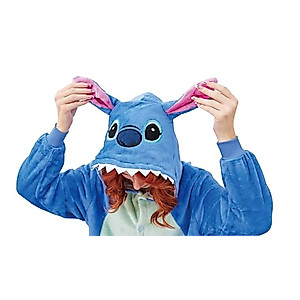 AwesomeFit Adult Animal Onesie Pig Cosplay Costume Halloween Pajamas (US, Alpha, X-Large, Regular, Regular, Blue)