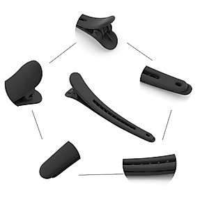 YISSION 12 PCS Hair Clips for Styling Sectioning, 3.1 Inch Matte Alligator No Crease Duck Billed Hair Clips, Hair Barrettes and Styling Accessories for Women Girls Black