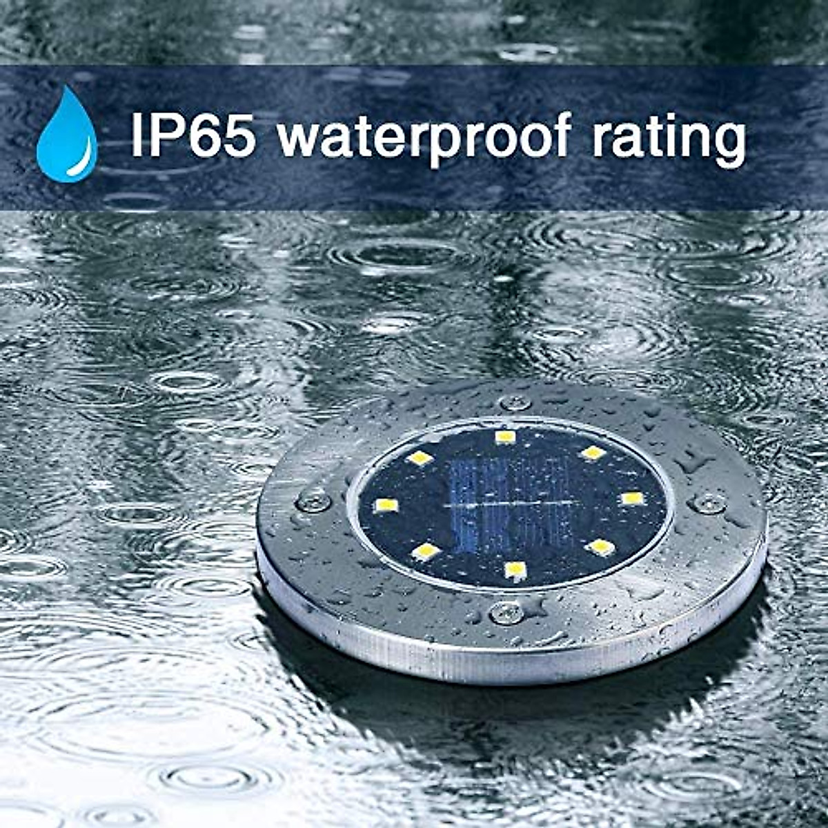 Solar Lights Outdoor Waterproof, 12 Pack Solar Ground Lights, Solar Garden Lights, Bright Solar Disk Landscape Lights for Lawn Patio Deck Pathway Yard Walkway(Warm Light)