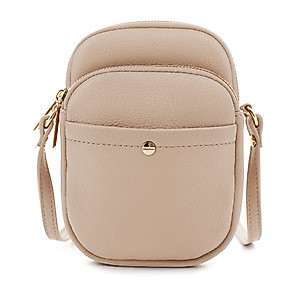 Double Compartments Small Crossbody Bag with Adjustable Shoulder Strap Front Slip Pocket -TP