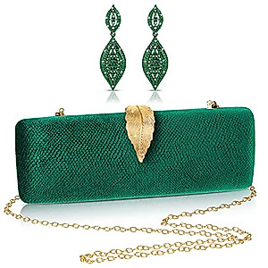 Evening Bag Emerald Green Clutch Purses Emerald Earrings for Women Evening Handbags Clutch Small Clutch Purses Green Chandelier Earrings Jewelry Sets for Wedding Party Formal Crossbody Bride Prom