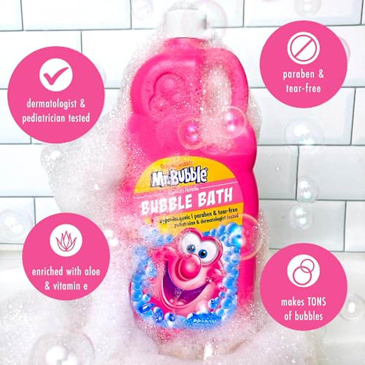 Mr. Bubble Original Bubble Bath - Hypoallergenic, Tear Free Bubble Bath Solution Makes Big Long Lasting Bubbles for Kids, Toddlers and Adults (Pack of 2 Bottles, 36 fl oz Each)
