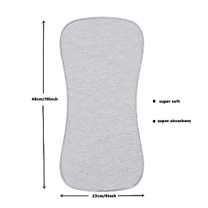 lazyrhino 8 Pack Baby Burp Cloths, Unisex for Boys and Girls, Super Absorbent and Soft Towel,Solid Color (Grey)