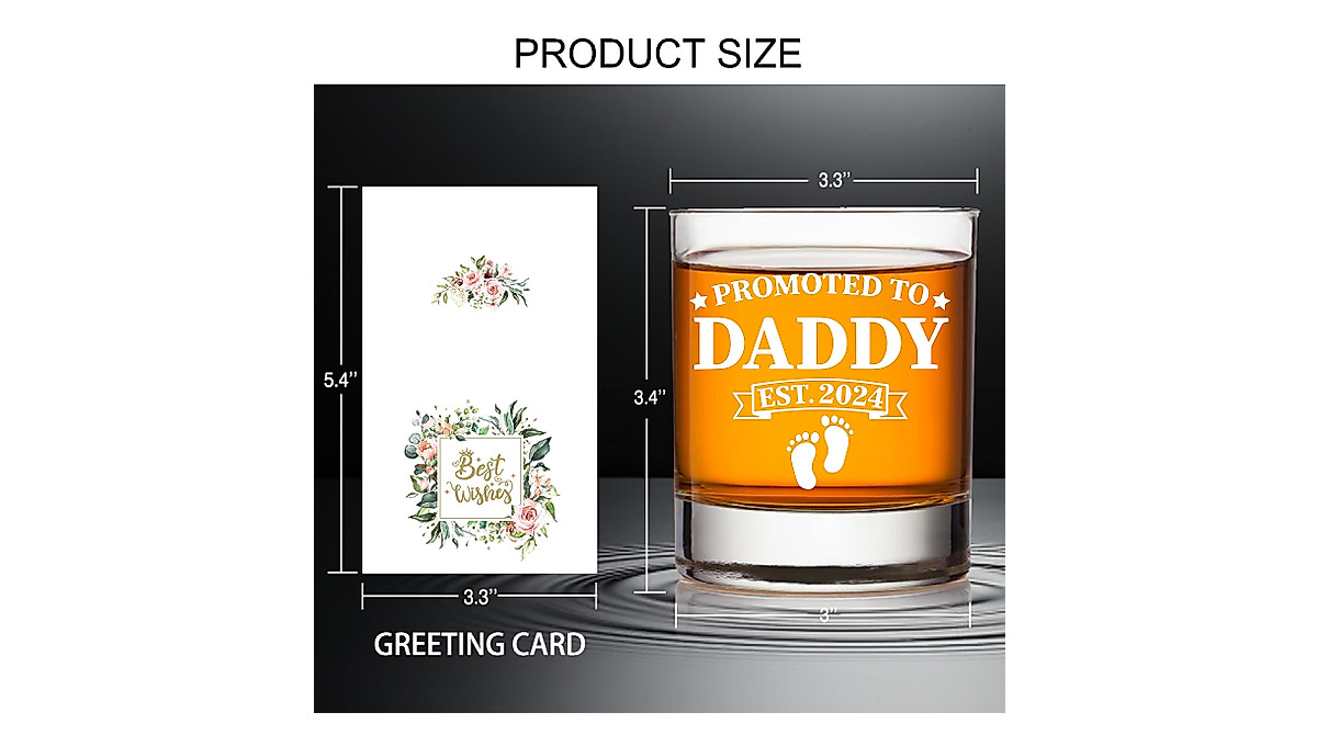 Promoted To Daddy Whiskey Glass - Perfect Gift for New Dads