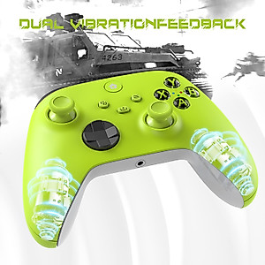 fuxinya Wireless Controller Wireless PC Gamepad with 2.4GHZ Wireless Adapter Compatible With Xbox Series X/S、Xbox One、Windows 10/11（Electric Volt）