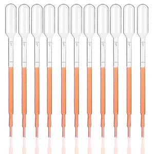Ostrat 100PCS 1ML Disposable Plastic Pipette with Scale,Transfer Pipettes Dropper for Scientific Labs Experiment,Measuring, Watering, Dispensing
