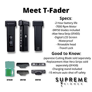 SUPREME TRIMMER Foil Shaver & Mens Trimmer | 2-in-1 Beard Trimmer Electric Razor for Men Travel Hair Trimmer Set | T Shaper ST5210 & T Fader STF501